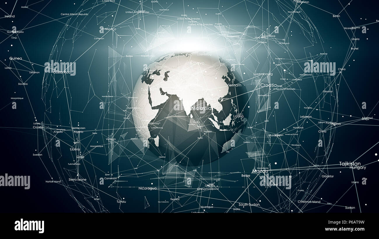 Global network connections. connecting countries around the world ...