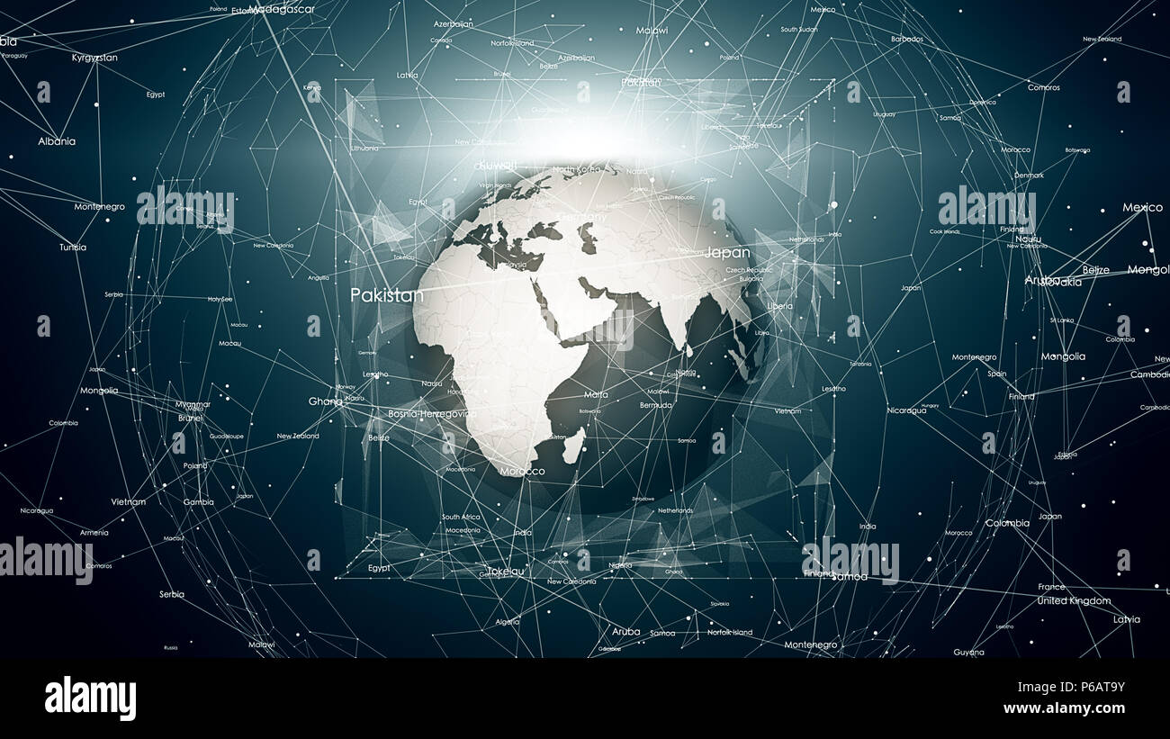 Global network connections. connecting countries around the world ...