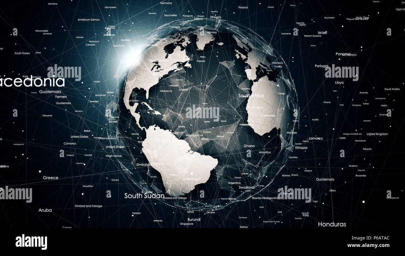 Global network connections. connecting countries around the world ...