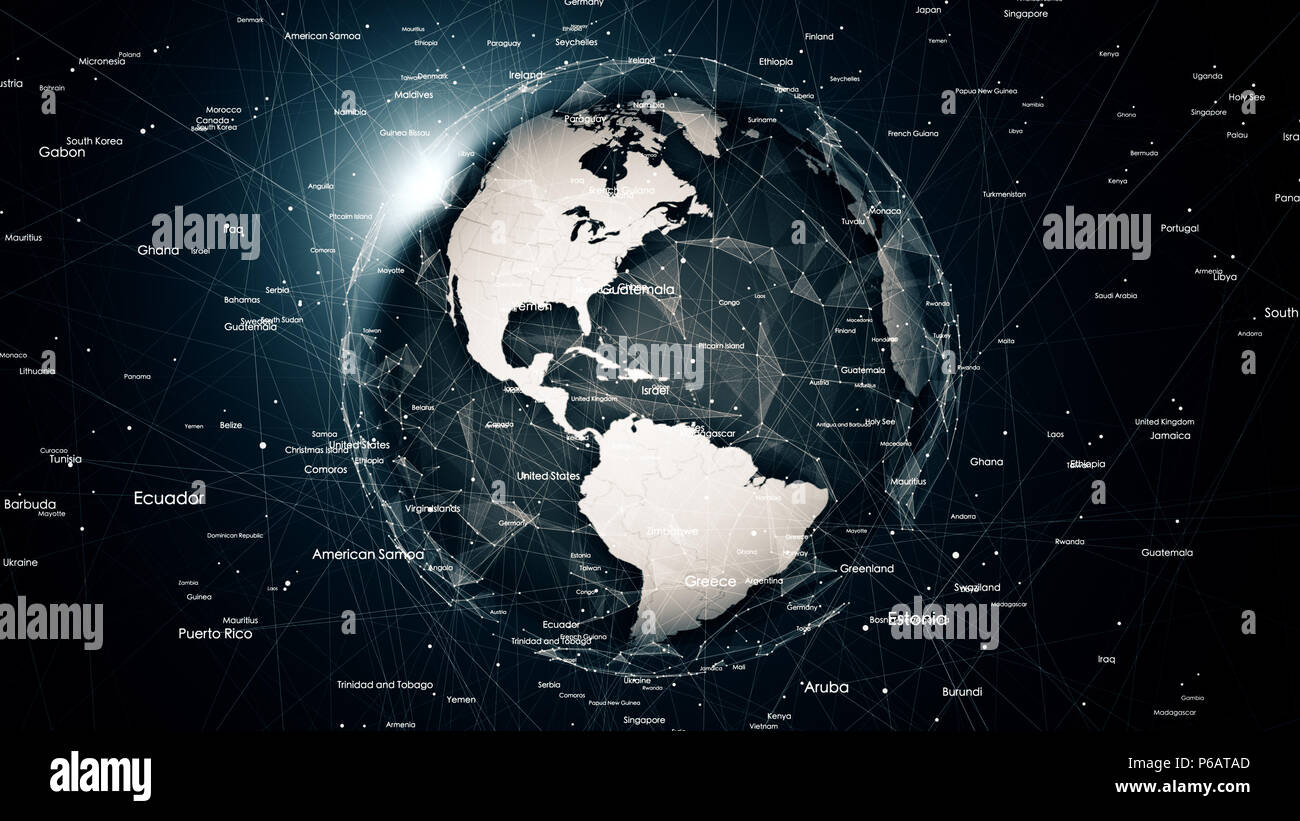 Global network connections. connecting countries around the world ...