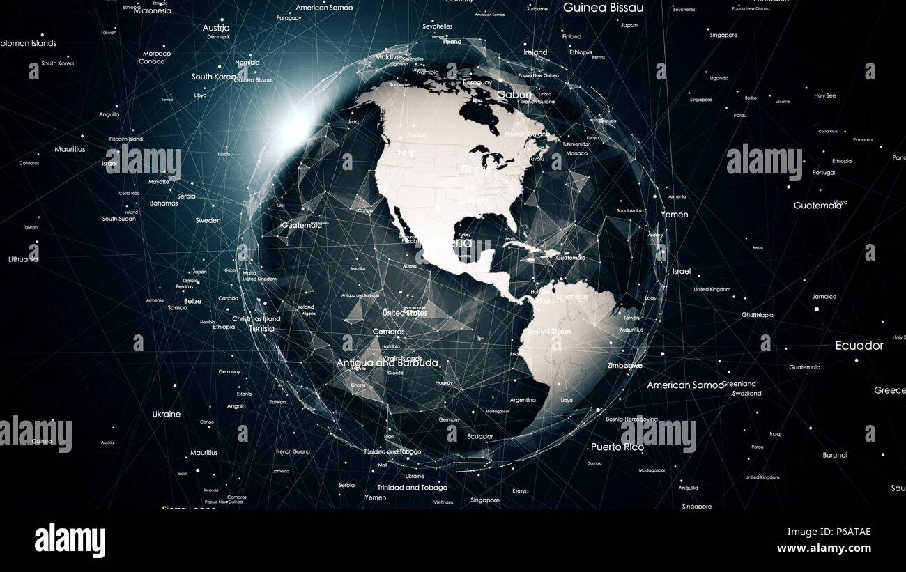 Global network connections. connecting countries around the world ...