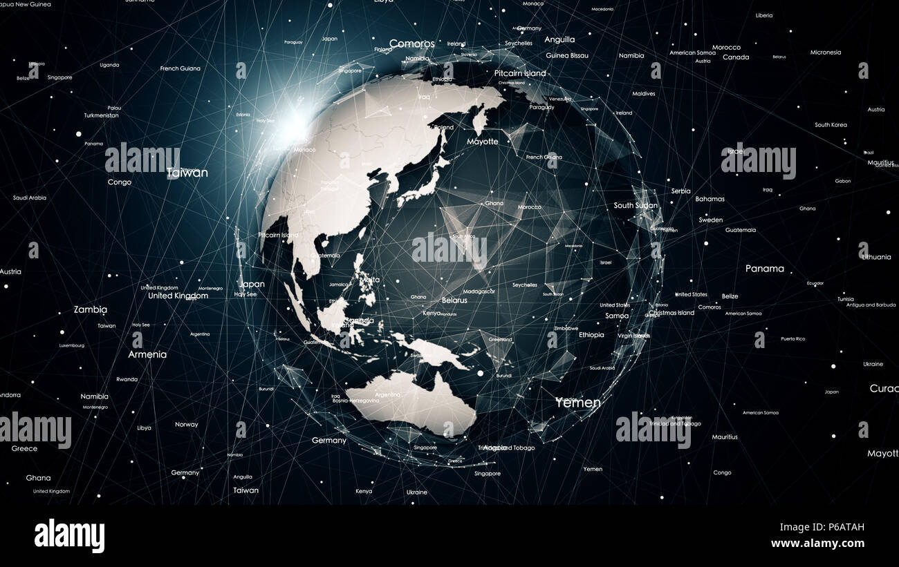 Global network connections. connecting countries around the world ...