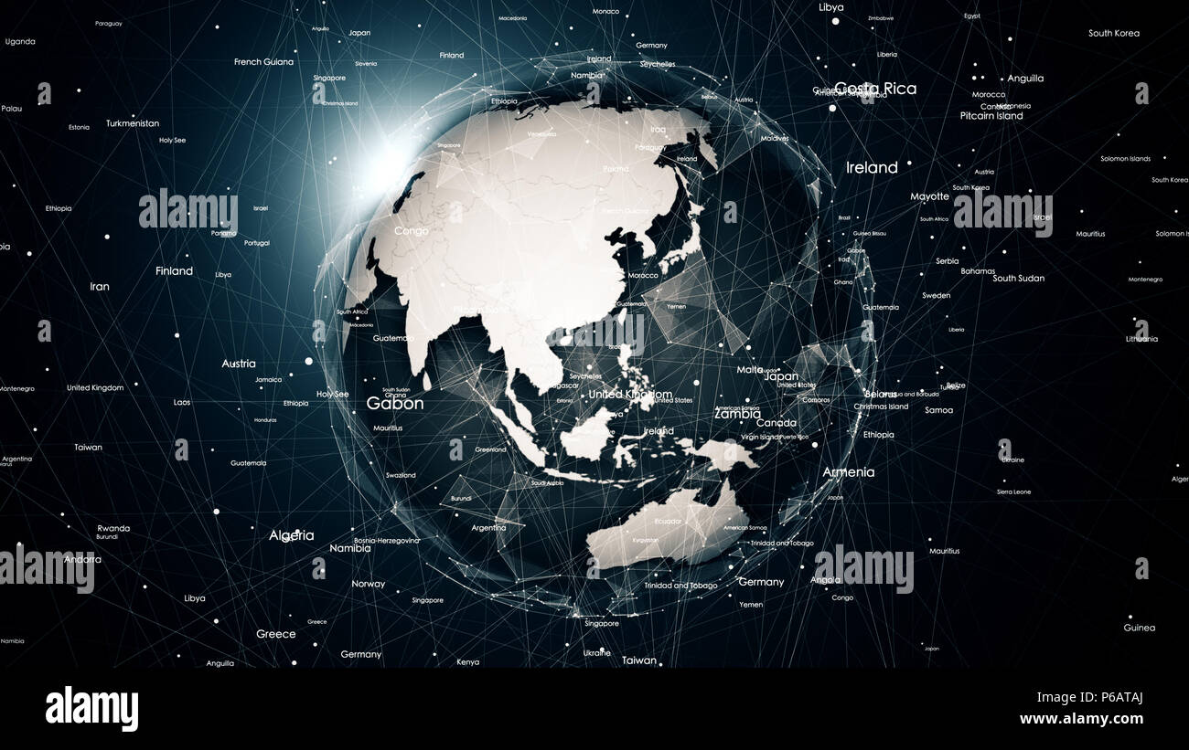 Global network connections. connecting countries around the world ...