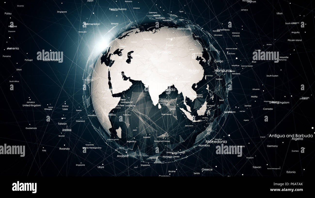 Global network connections. connecting countries around the world ...
