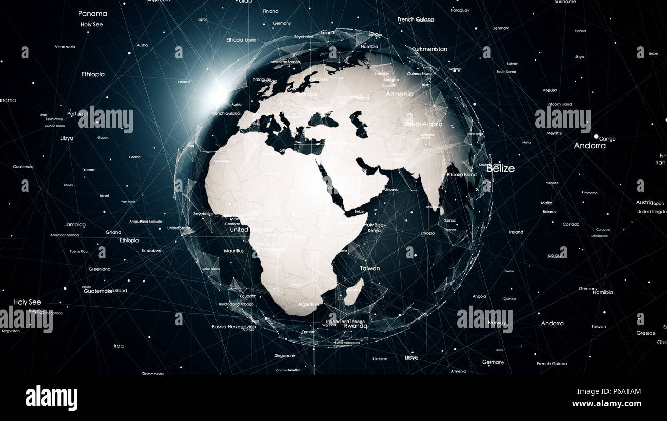 Global network connections. connecting countries around the world ...