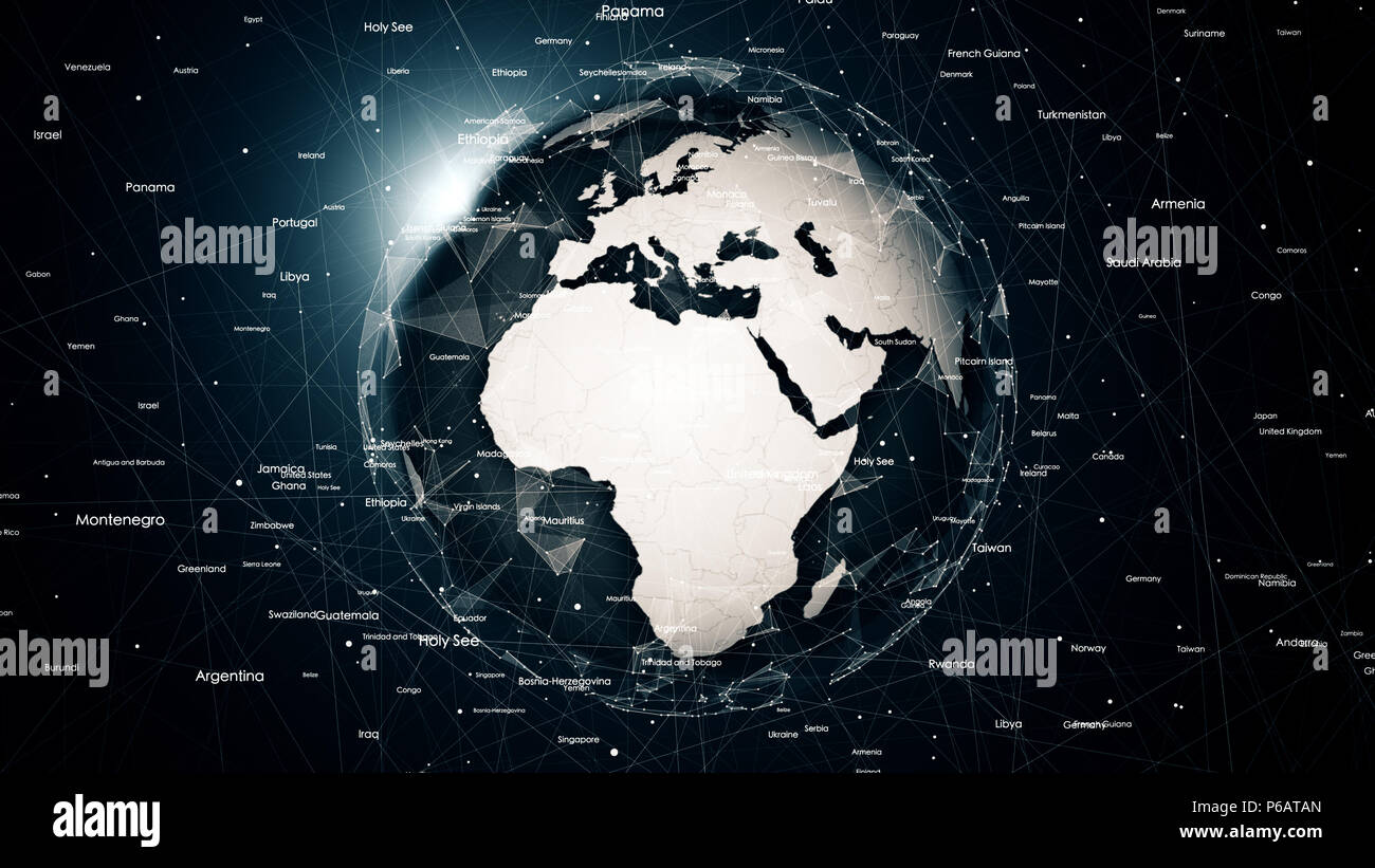 Global network connections. connecting countries around the world ...