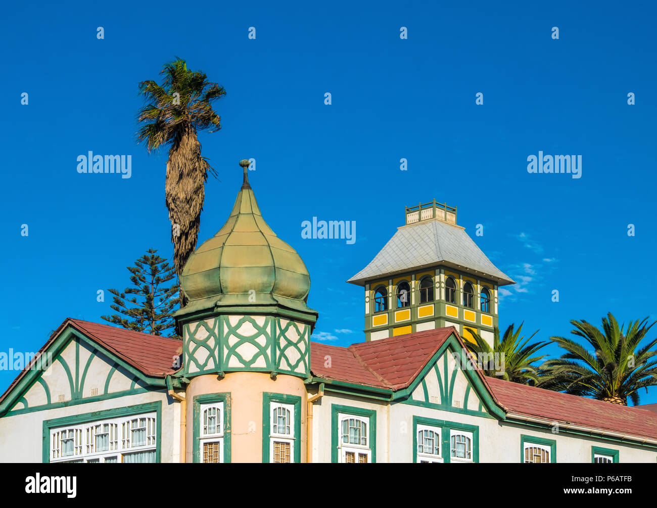 Swakopmund (Mouth of the Swakop), at the edge of Namib desert on the ...