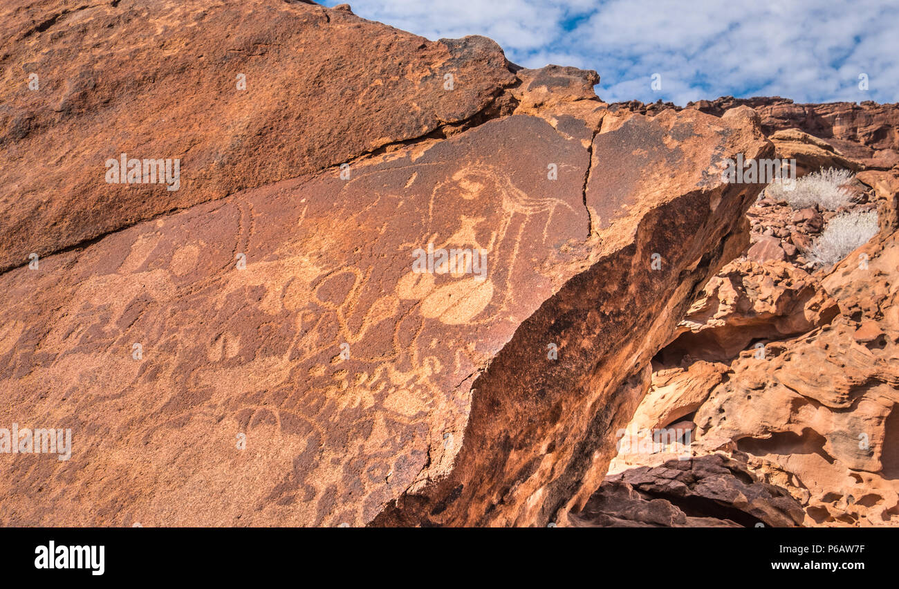 Twyfelfontein (uncertain spring, jumping waterhole),a site of ancient ...