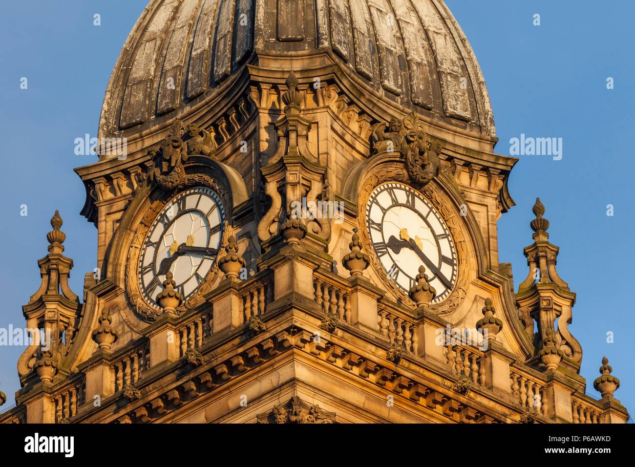 England,Yorkshire,Leeds,Leeds Town Hall,The Town Hall Clock Stock Photo ...