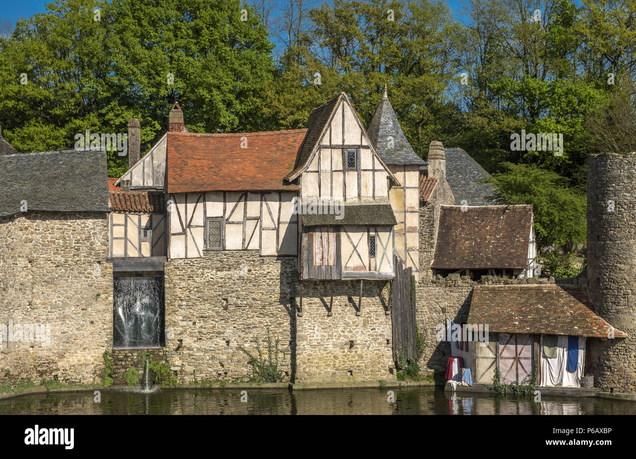 France, Vendee, les Epesses, Puy-du-Fou theme park, Medieval City Stock ...