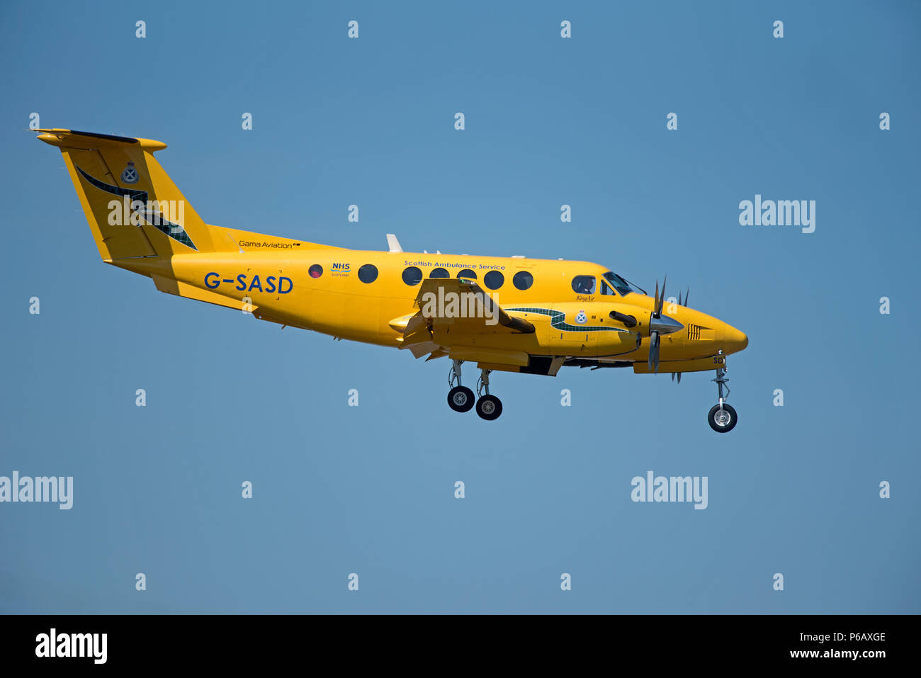 Scottish Air Ambulance approaching Inverness airport on an emergency ...