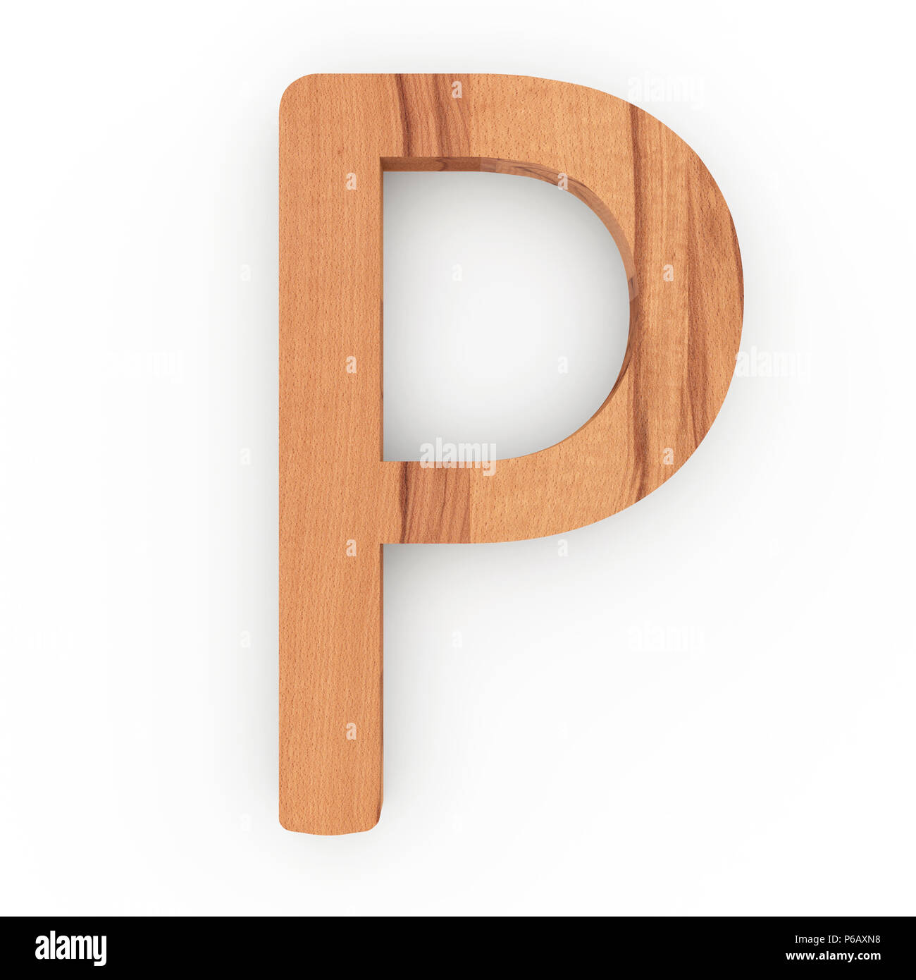 Wooden letter P isolated on white background Stock Photo - Alamy
