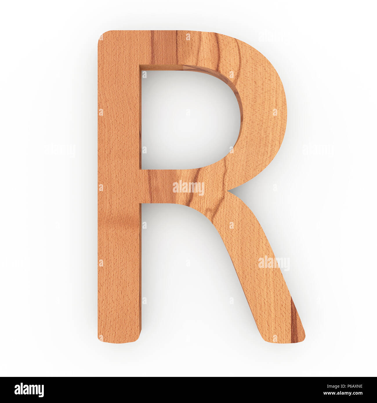 Wooden letter R isolated on white background Stock Photo - Alamy
