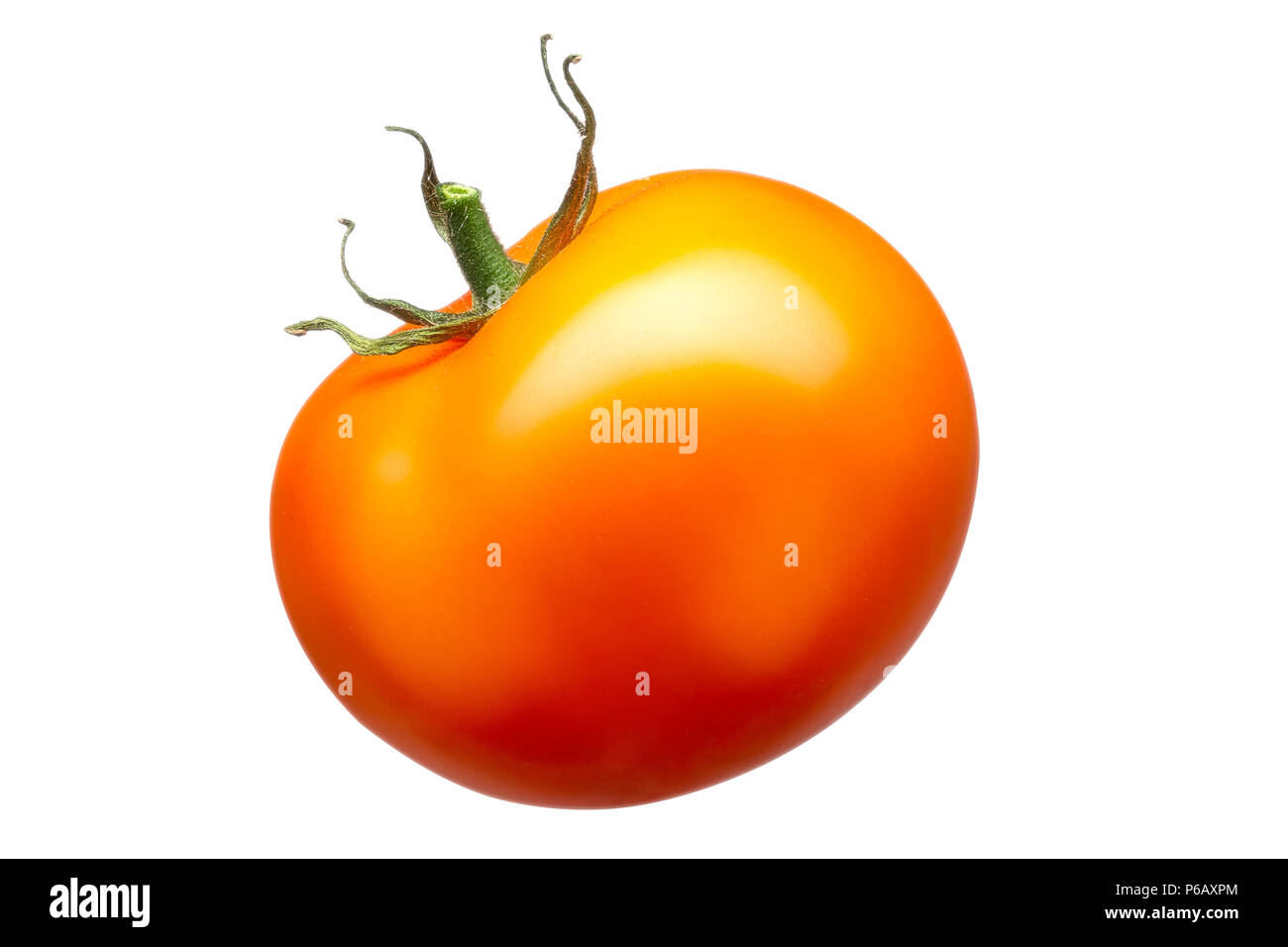 Single red tomato isolated on white background Stock Photo - Alamy