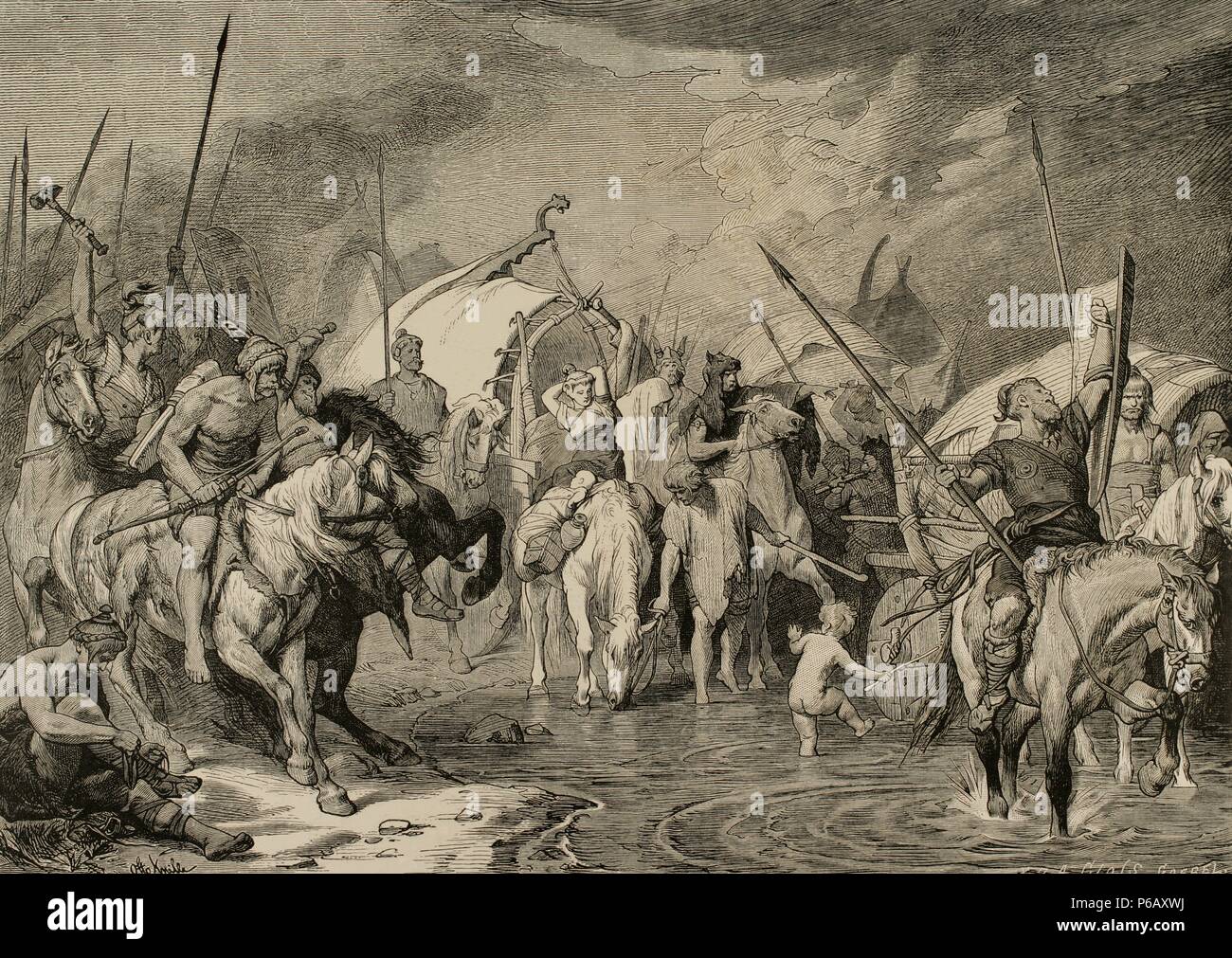 Louis the German (806-875). Carolingian Emperor. Emigration of the ...