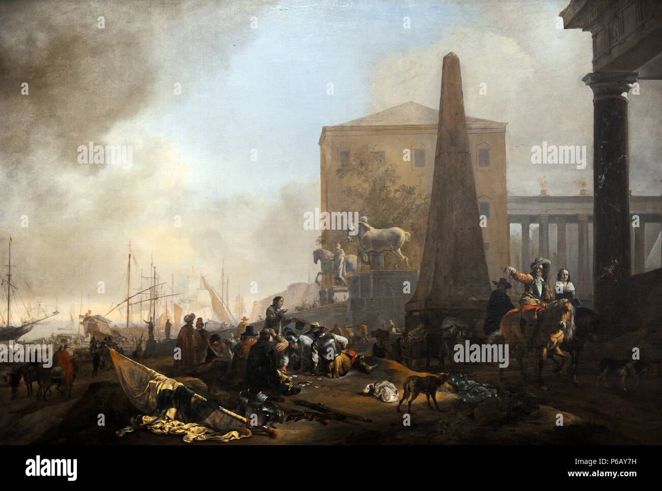 Jan Baptist Weenix (1621-1659). Dutch painter. View of an Italian ...