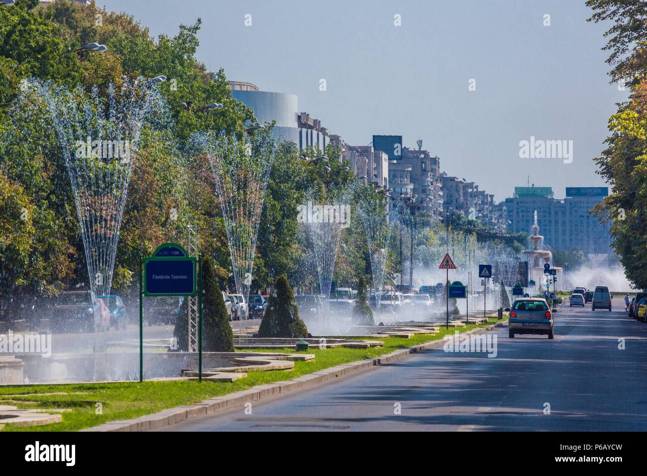 Bucharest Parliament Fountain High Resolution Stock Photography and ...