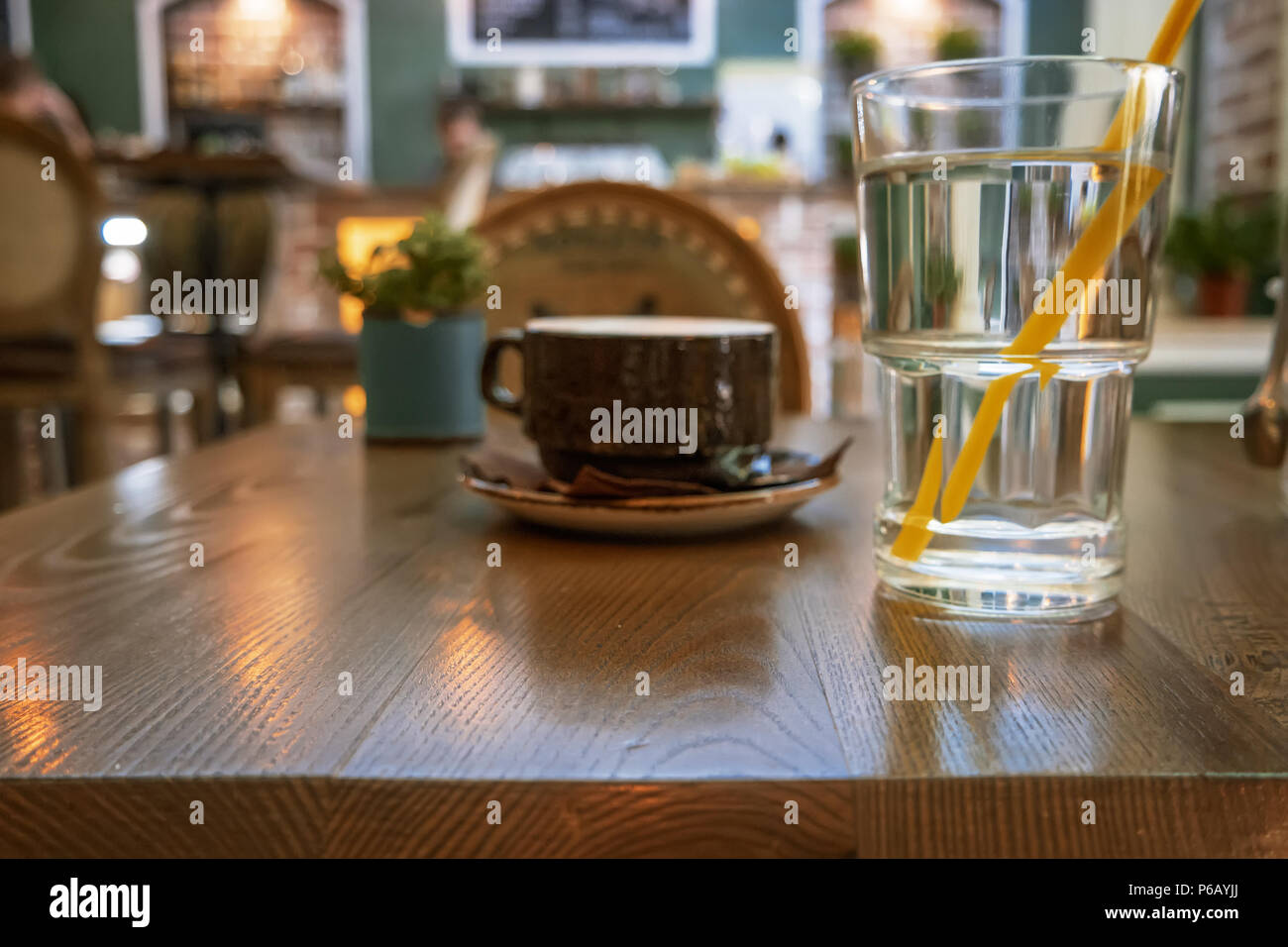 Cup of coffee in Cafe Stock Photo - Alamy