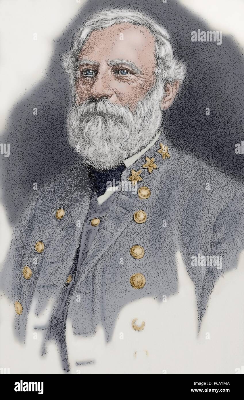 Robert E. Lee (1807-1870). American General. Engraving in The Universal ...