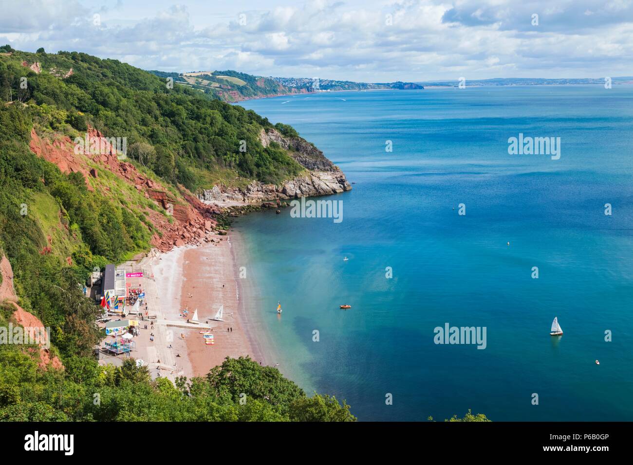 England, Devon, Torquay, Babbacombe, Babbacombe Beach, Oddicombe Beach ...
