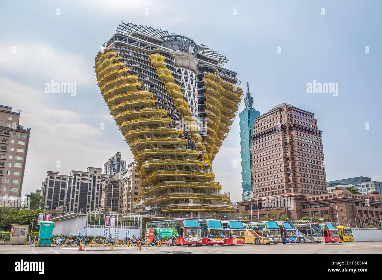 Taiwan, Taipei City, New Twisting Tower by Vincent Callebaut architect ...