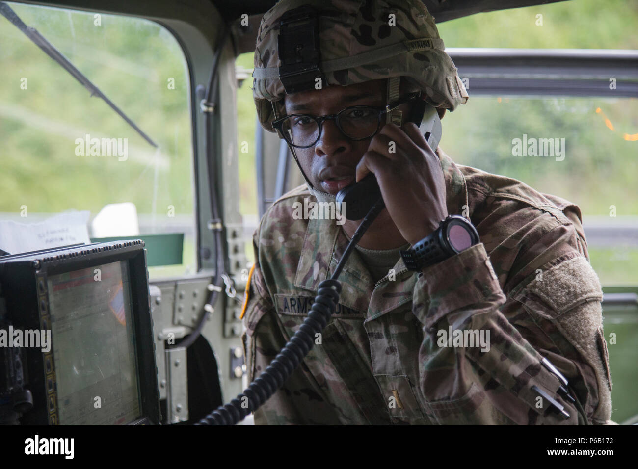 Convoy Commander U.S. Army 1st Lt. Yuri Armstrong, a Platoon Leader for ...