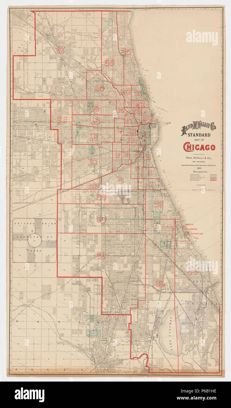 Map of chicago 1893 hi-res stock photography and images - Alamy