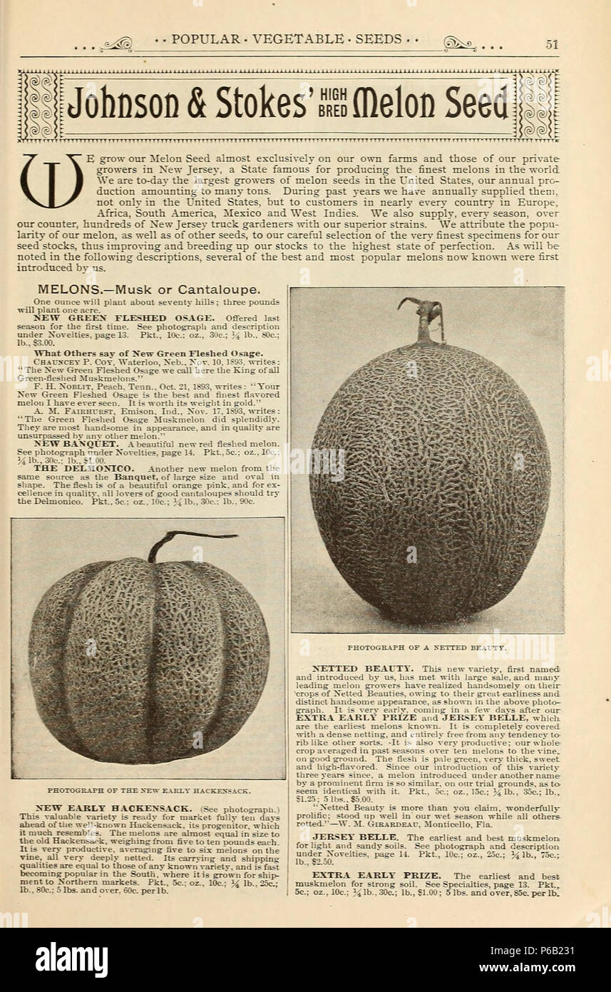 1894 garden and farm 1891 manual (Page 51) BHL42606093 Stock Photo - Alamy