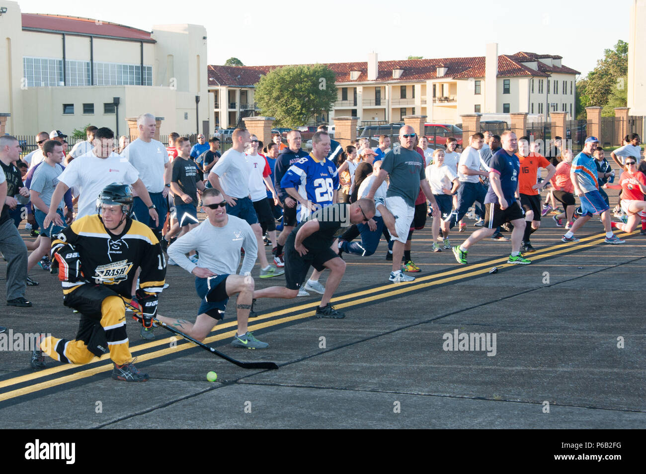 Maxwell AFB, Ala. - 42d Air Base Wing personnel warm up prior to ...