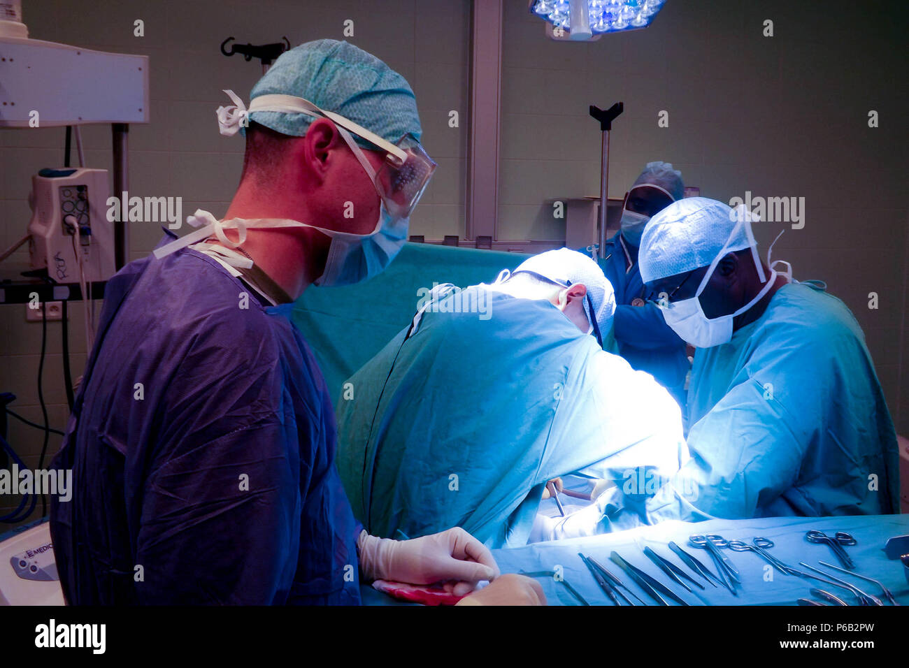 LIBREVILLE, Gabon – Sgt. Nicholas Bankston (left), surgical technician ...