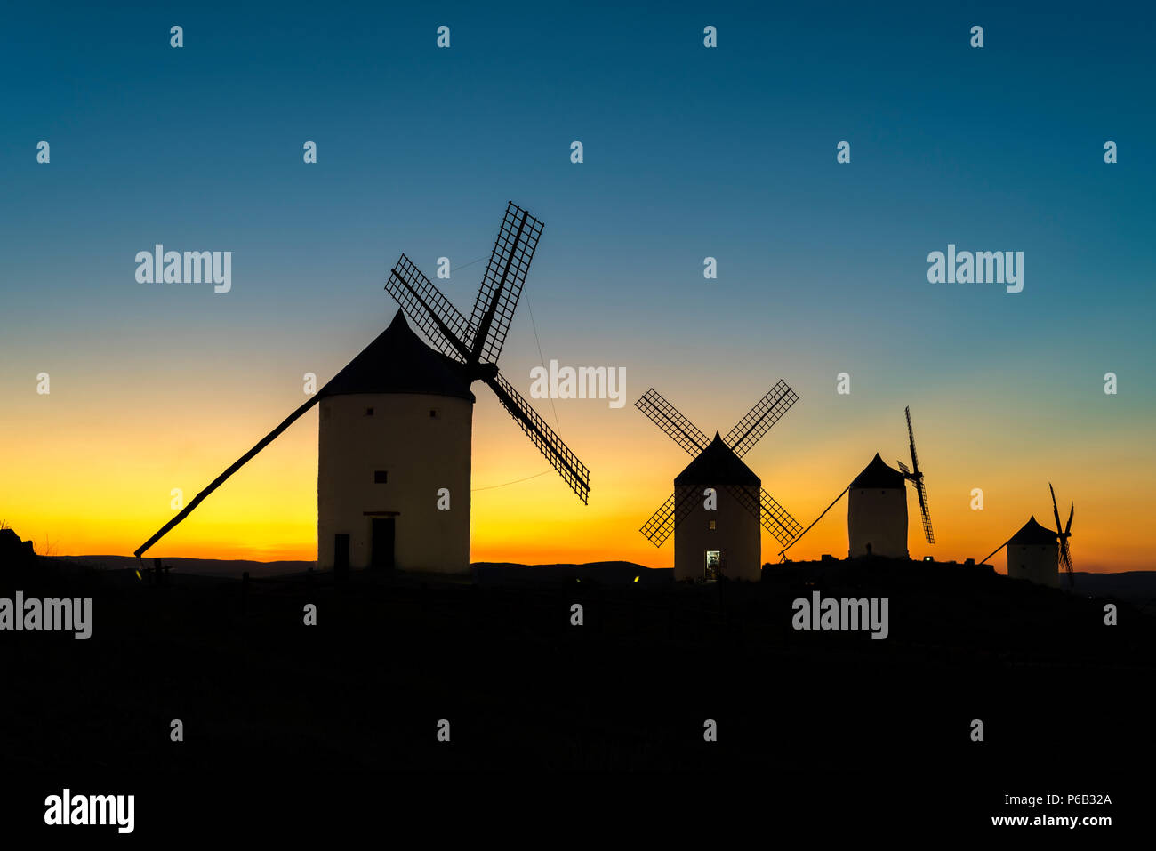 windmill quixote spain Stock Photo - Alamy