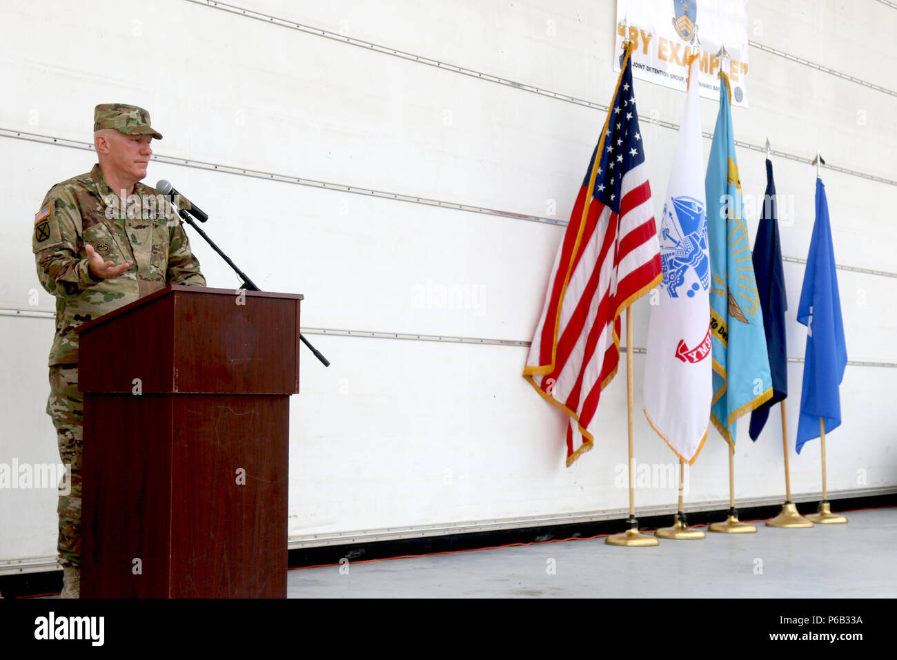 Command Sgt. Maj. Dennis DeFreese, commandant of the U.S. Army ...