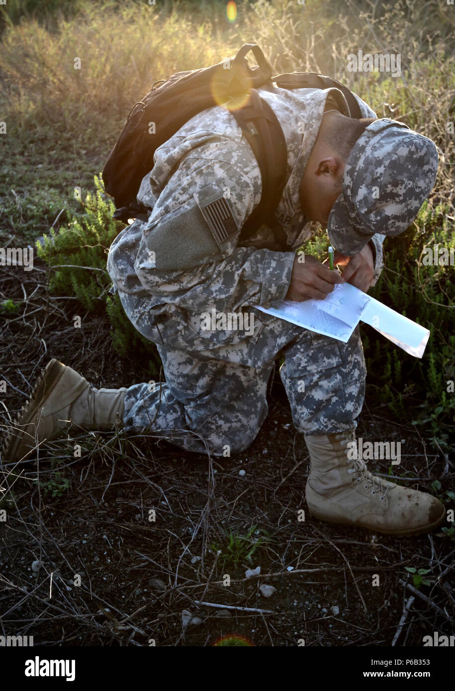 A Soldier from GTMO’s first Army Basic Leadership Course plots grid ...