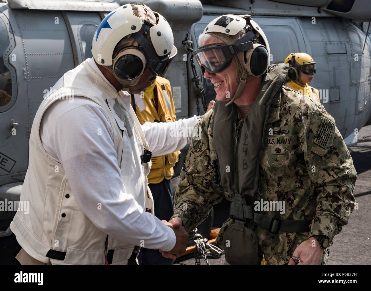 160911-N-QI061-114 ARABIAN GULF (Sept. 11, 2016) Rear Adm. Jesse Wilson ...