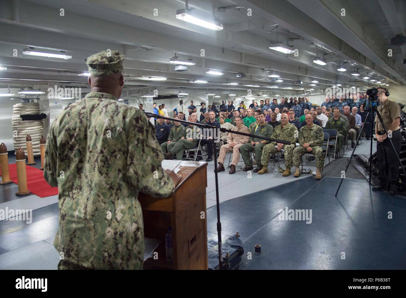 160914-N-CZ759-023 ARABIAN GULF (Sept. 14, 2016) Rear Adm. Jesse Wilson ...