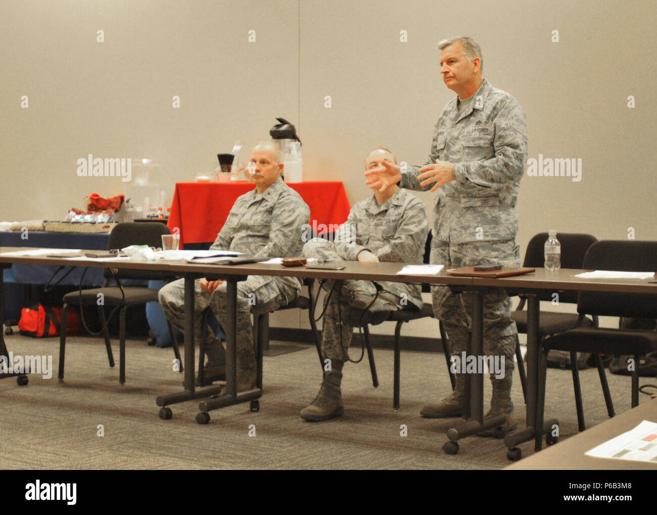 Brig. Gen. Ron Solberg of the North Dakota Air National Guard addresses ...