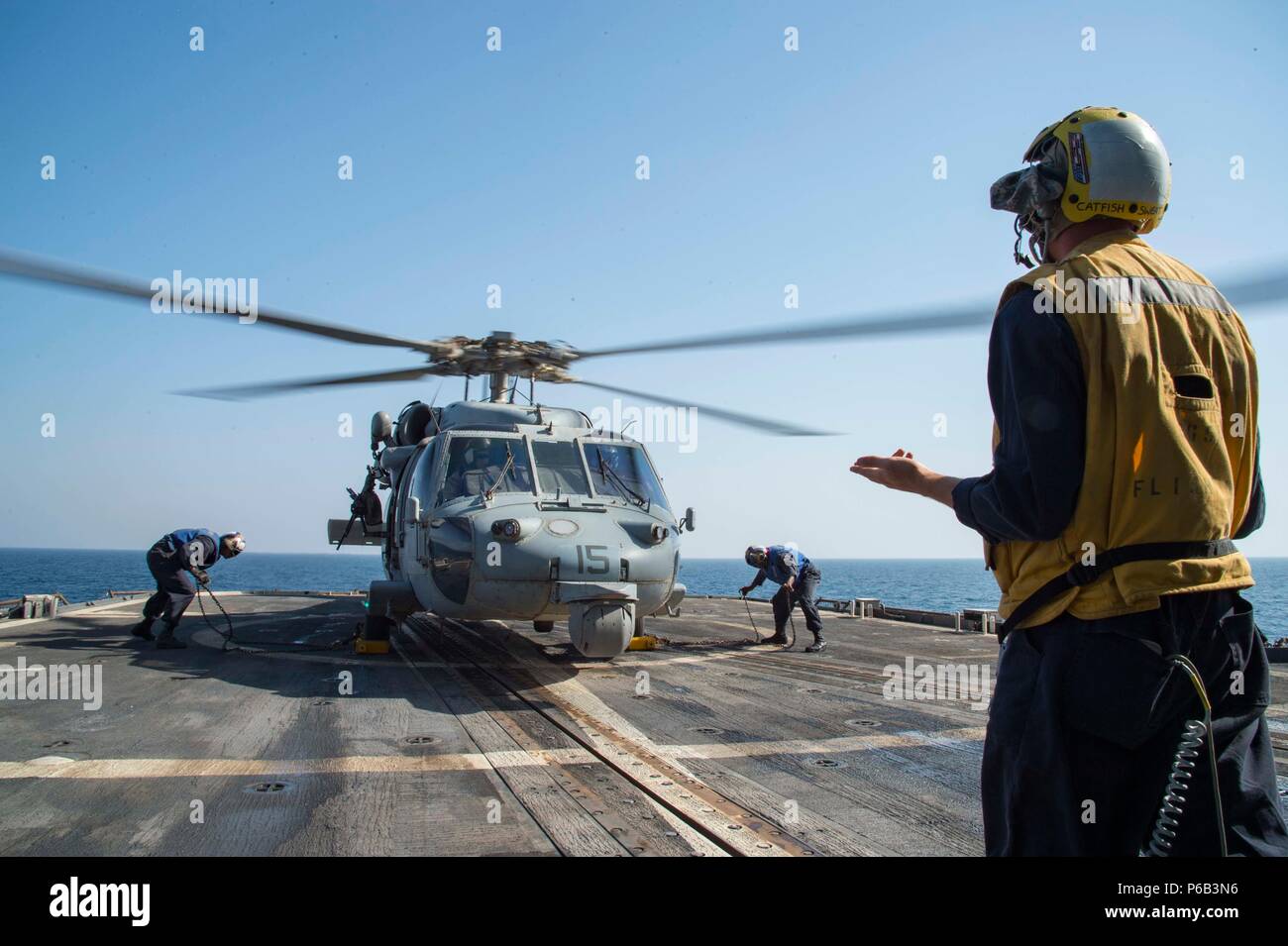 161005-N-TV337-083 ARABIAN GULF (Oct. 5, 2016) Petty Officer 3rd Class ...