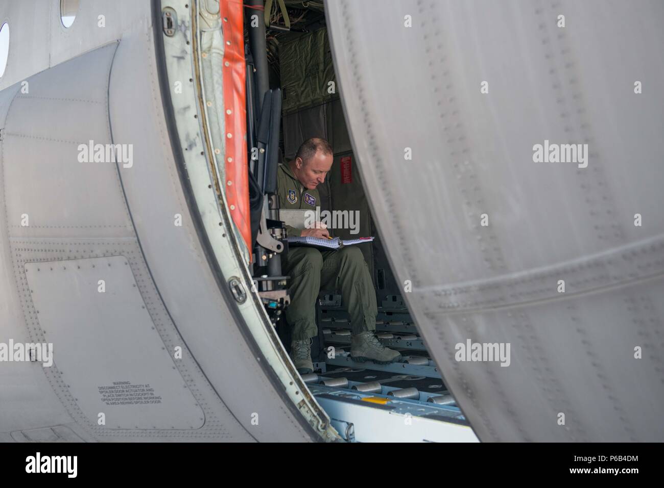 Master Sgt. Quentin Hall, a flight engineer from the 96th Aerial ...