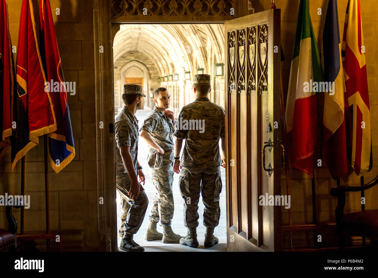 Capt. Kevin W. O'Brien, center, Operations Flight Commander of AFROTC ...