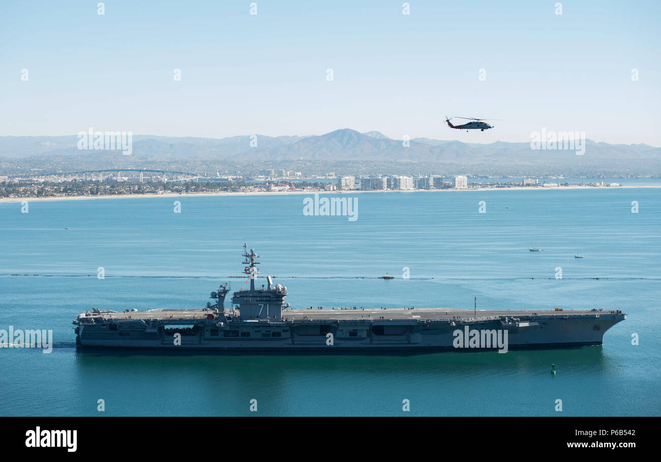 161219-N-ZY005-081 SAN DIEGO (Dec 19, 2016) USS Theodore Roosevelt (CVN 71) departs Naval Air ...