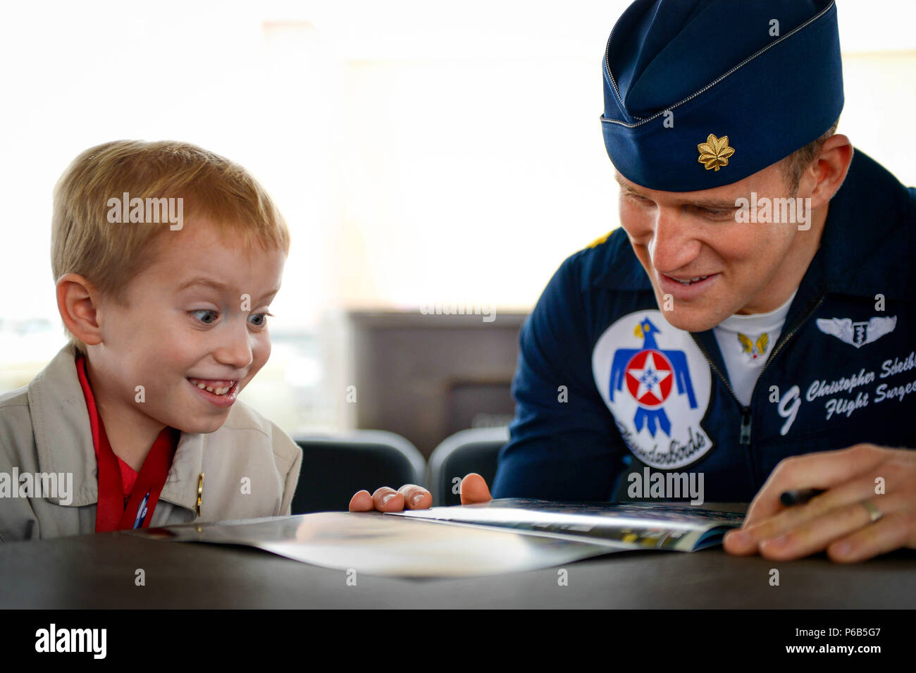 U.S. Air Force Major Christopher Scheibler, Thunderbirds pilot, speaks ...