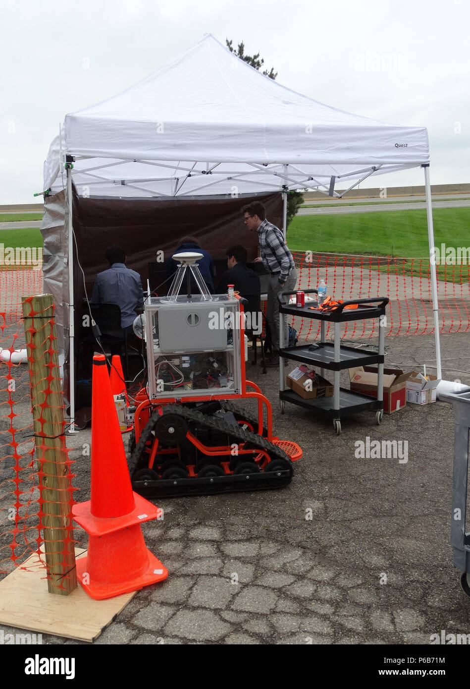 Students participating in the Robotic Sentry portion of the 2017 AFRL ...