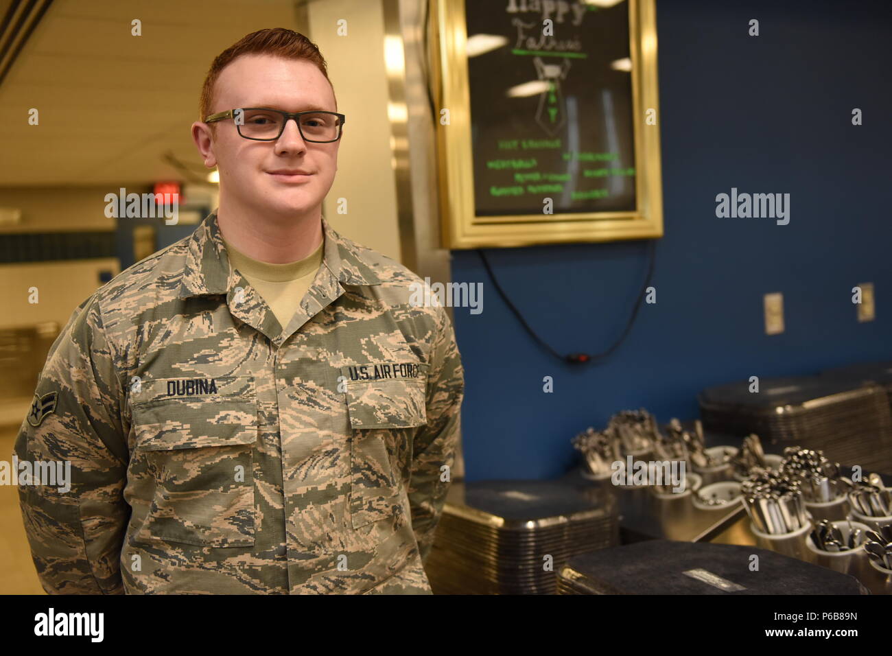 Services Journeyman Airman 1st Class Nicholas Dubina, assigned to the ...