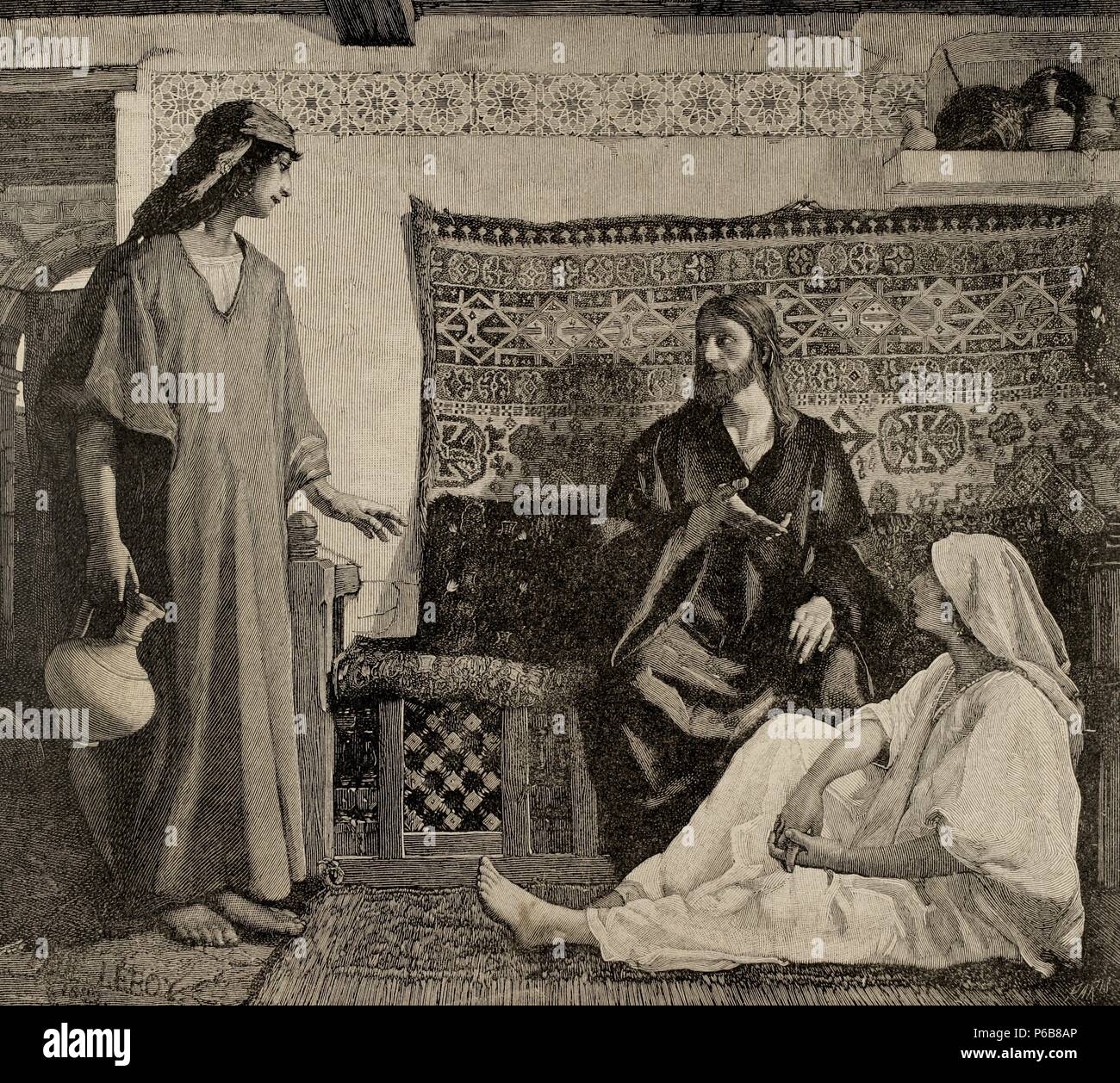 Jesus with mary and martha bible hi-res stock photography and images ...