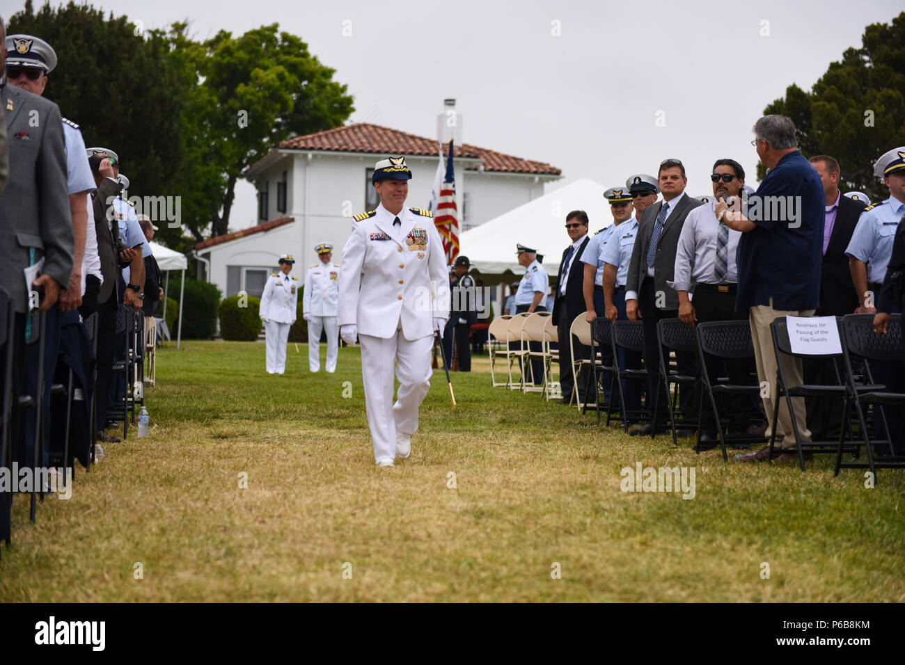 Coast Guard Captain Monica L. Rochester arrives with the official party ...