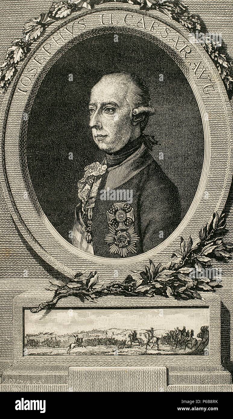 Joseph II (1741-1790). Holy Roman Emperor. Portrait after a copper ...