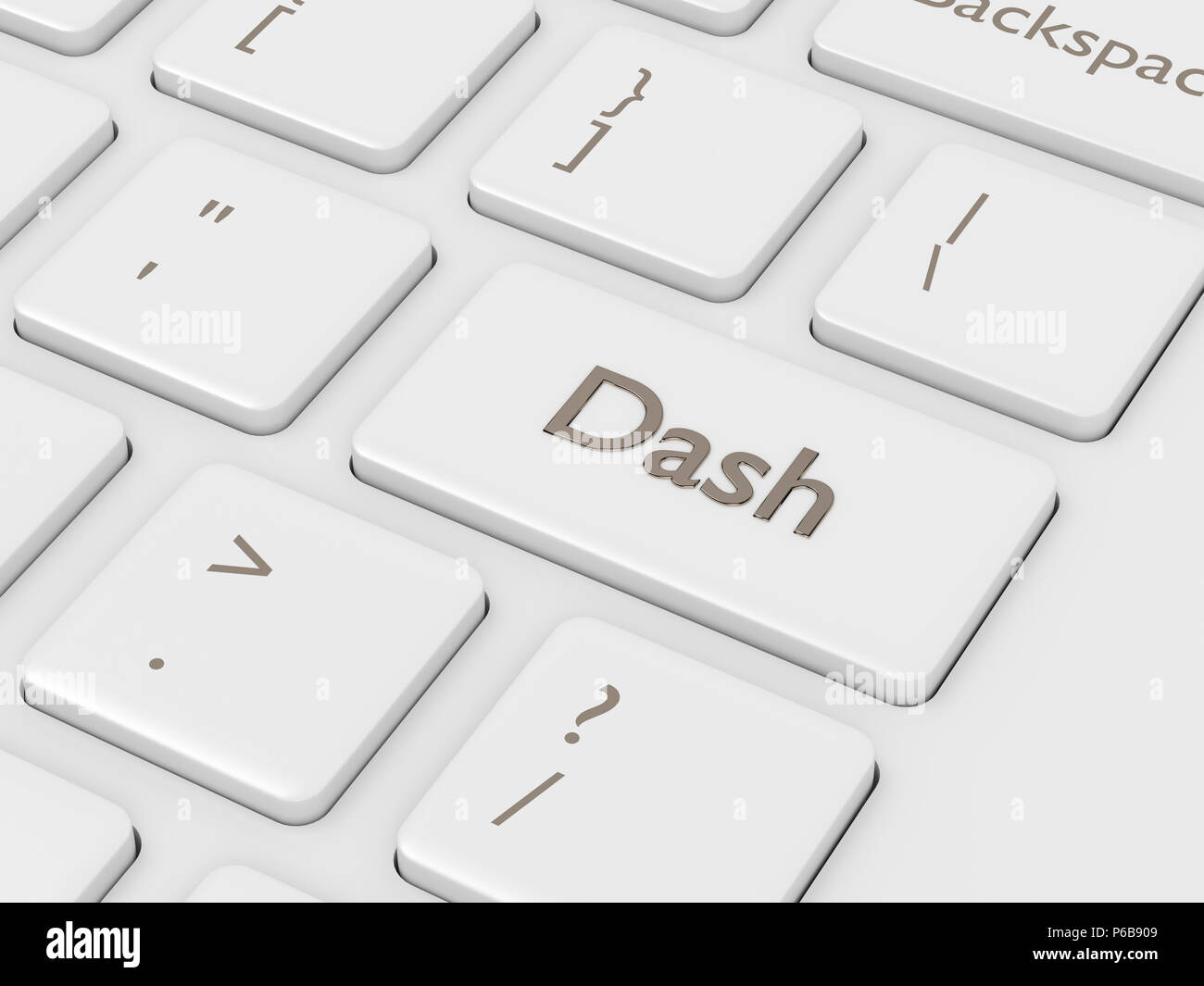 3d render of computer keyboard with Dash button. Cryptocurrencies ...