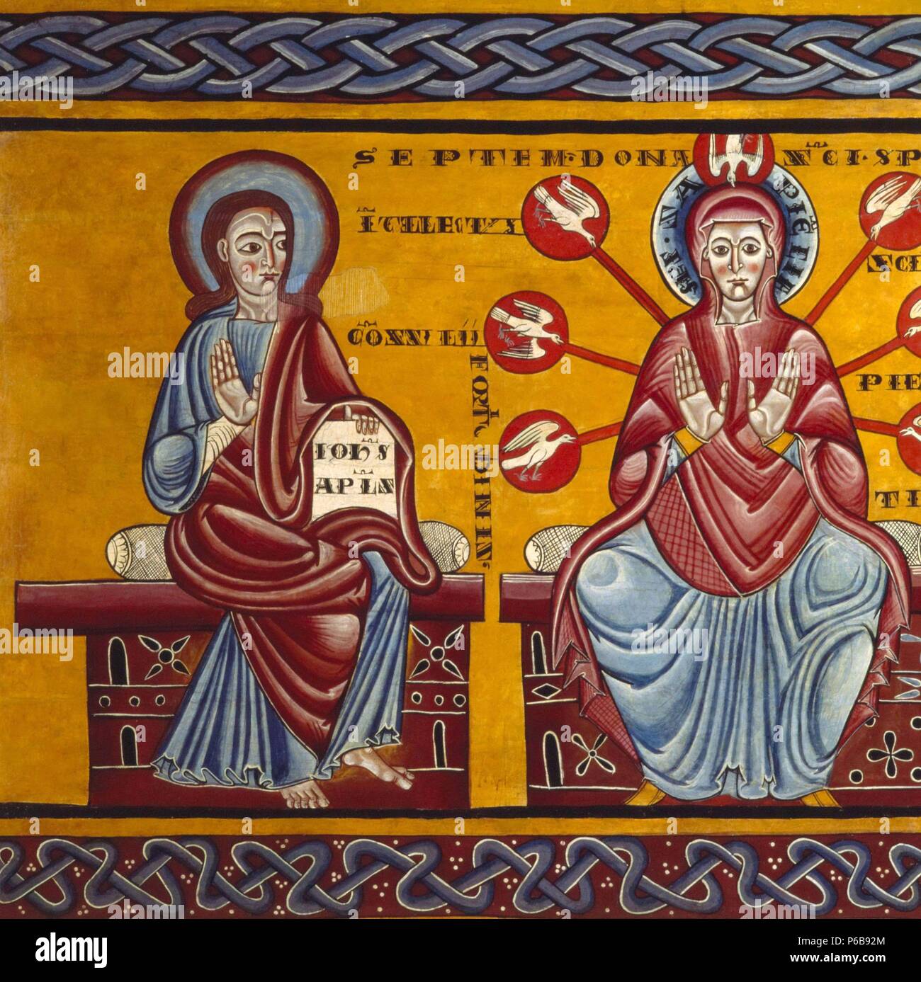 Romanesque Altar Frontal with Jesus and Virgin Mary. From Santa Maria ...