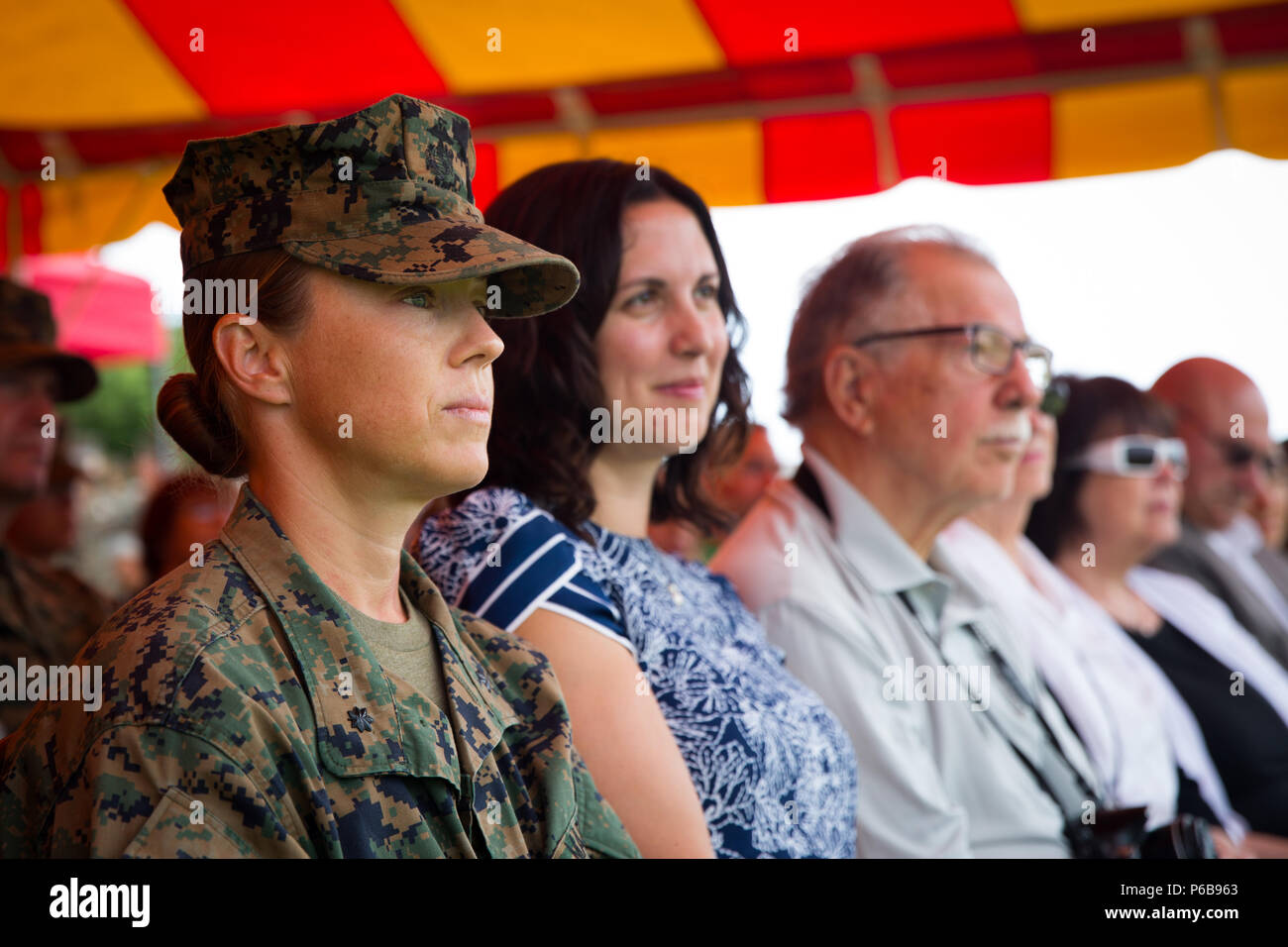 U.S. Marine Corps Lt. Col. Michelle I. Macander, incoming commanding ...