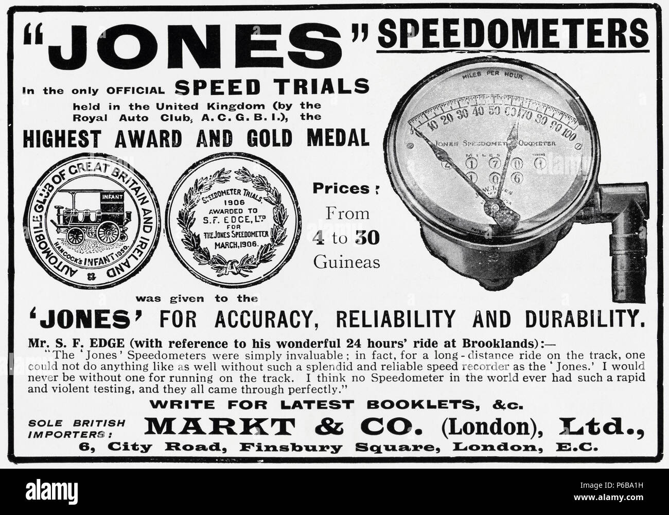 Early 20th century old vintage original antique advert advertising ...